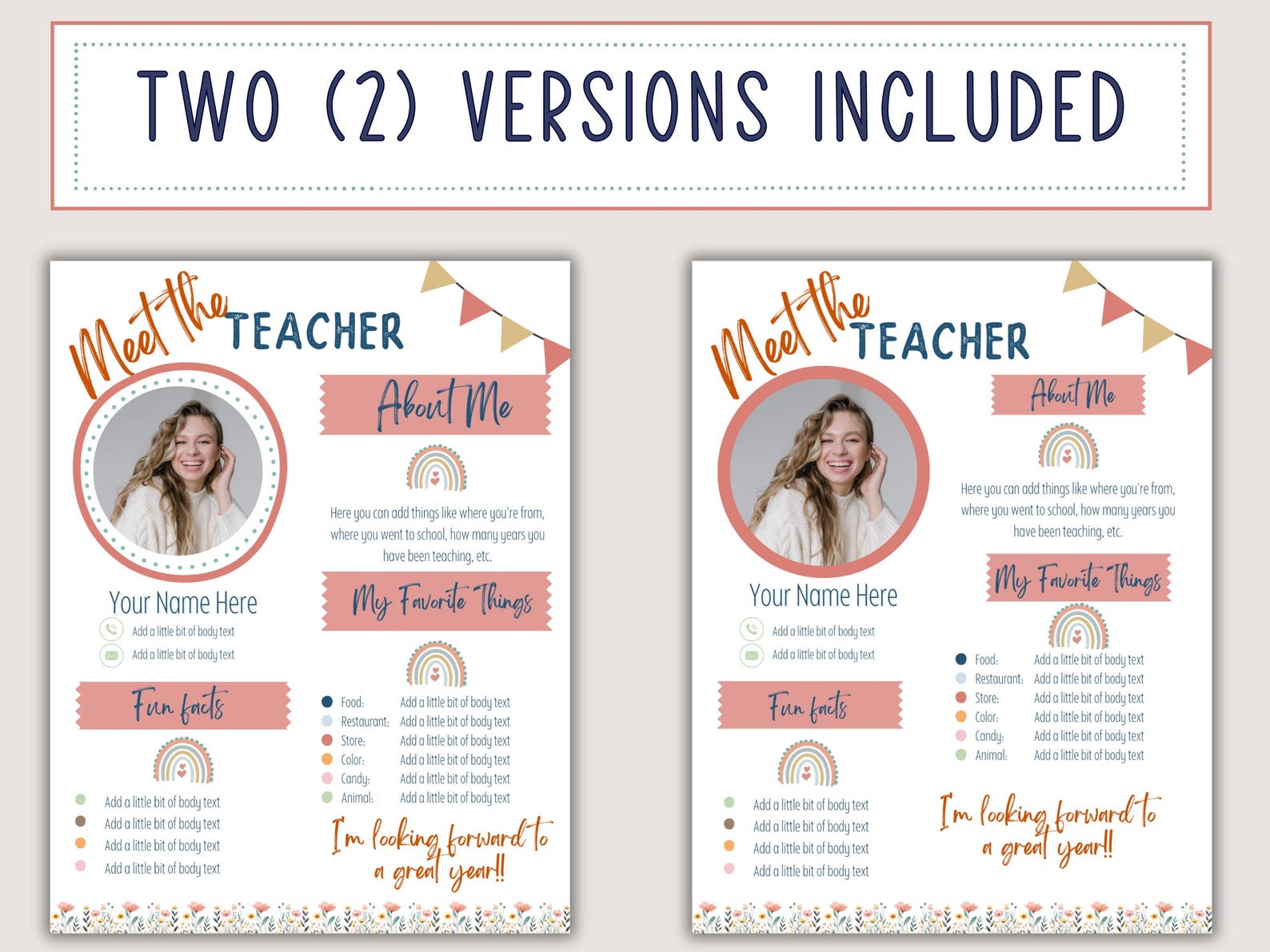 Editable Meet the Teacher Template, Canva Template, Back to School ...