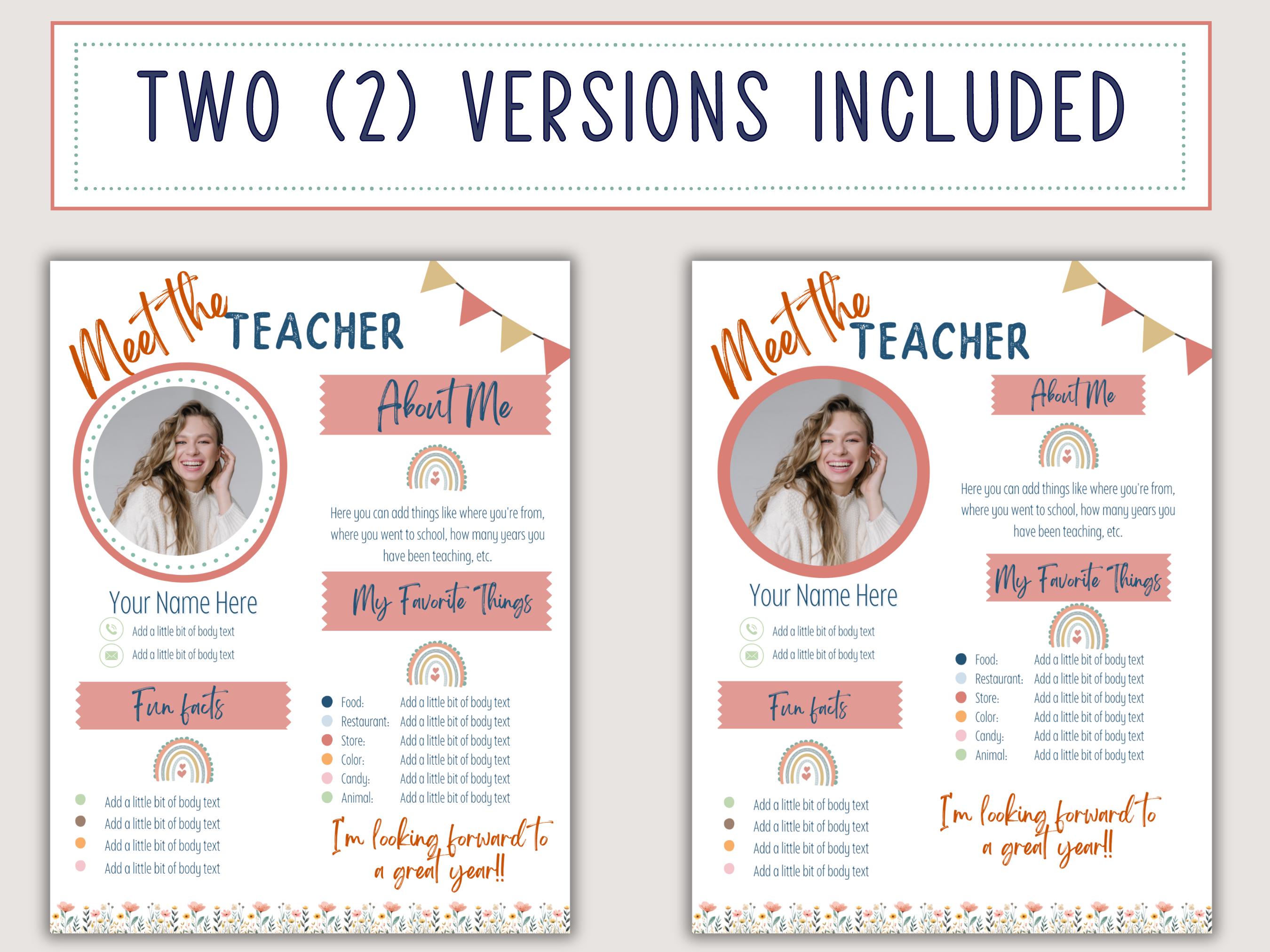 Editable Meet the Teacher Template, Canva Template, Back to School ...