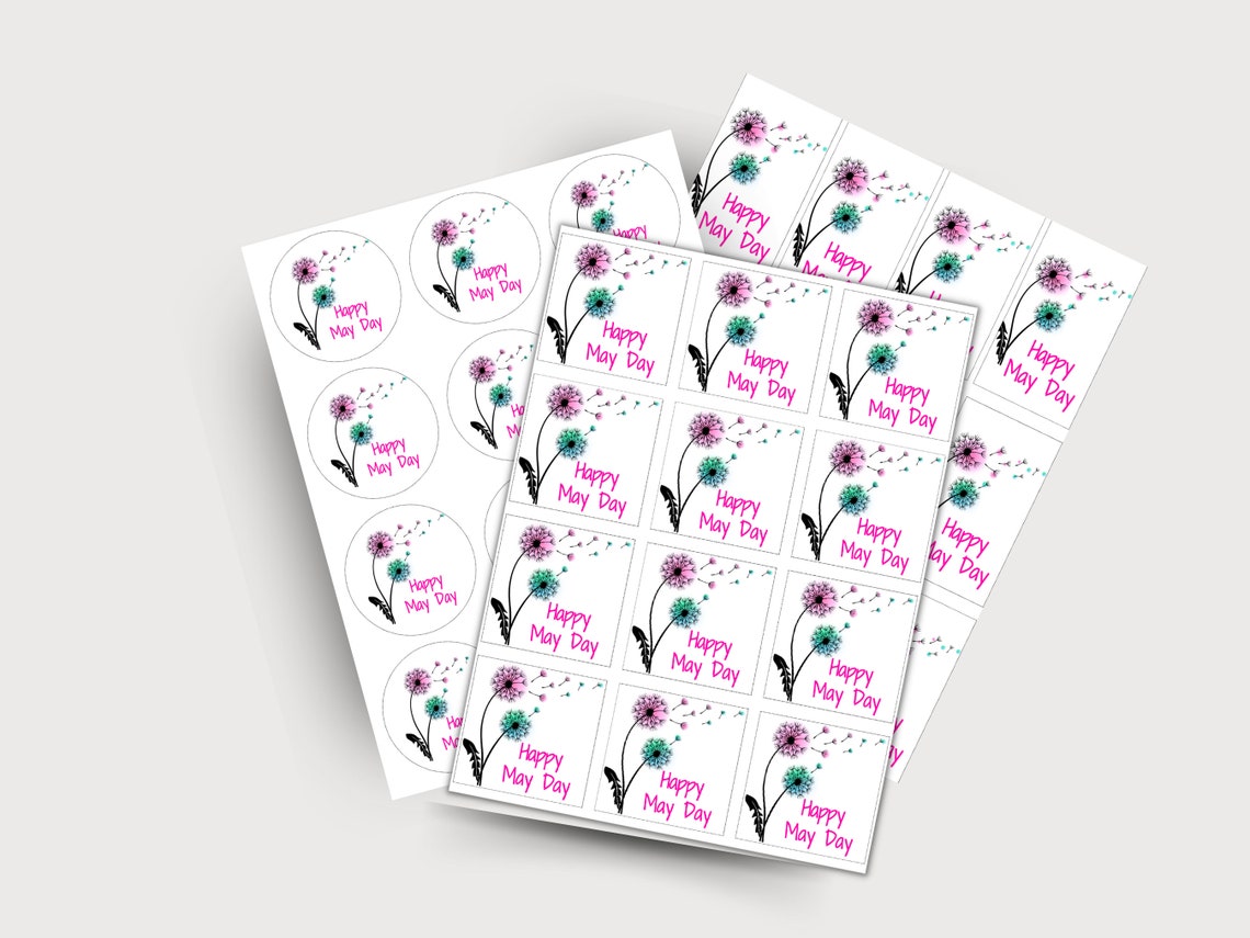 Printable May Day Basket Label | Cute Spring Tag Design I May Day Tag ...