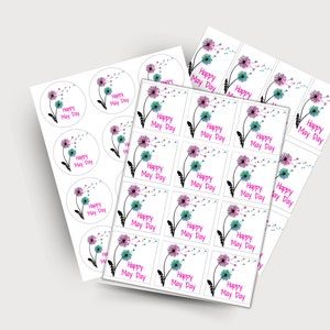 Printable May Day Basket Label | Cute Spring Tag Design I May Day Tag ...