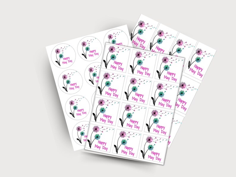 Printable May Day Basket Label | Cute Spring Tag Design I May Day Tag ...