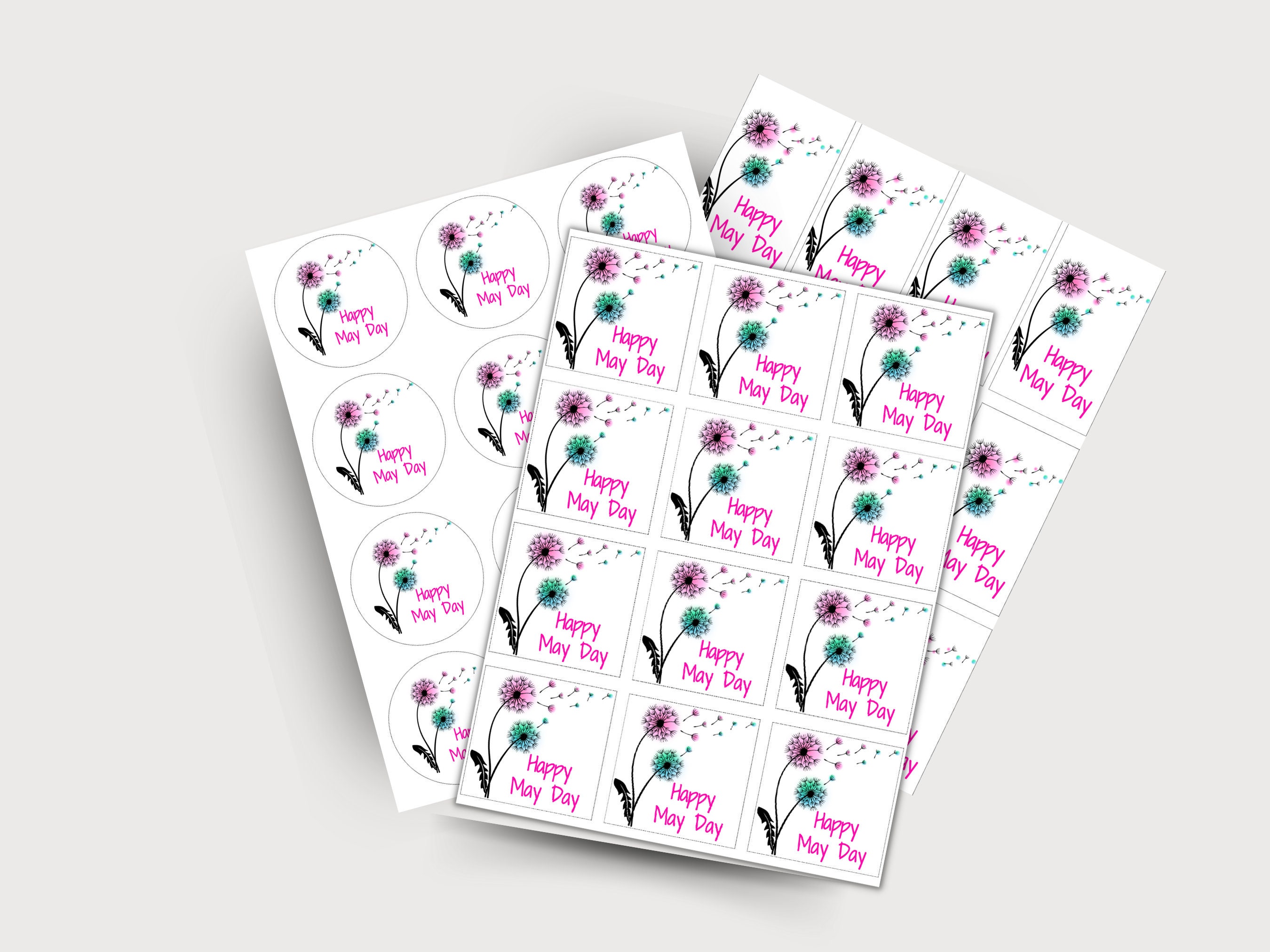 Printable May Day Basket Label | Cute Spring Tag Design I May Day Tag ...