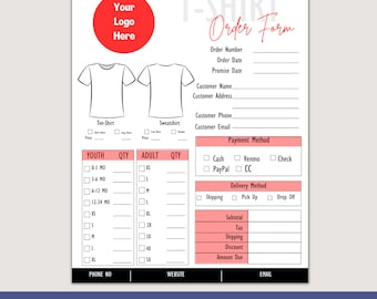 Editable Tumbler Order Form I Printable Small Business Order Form I ...