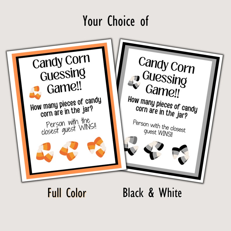 Printable Halloween Candy Corn Guessing Game, Class Activity, Guess How ...
