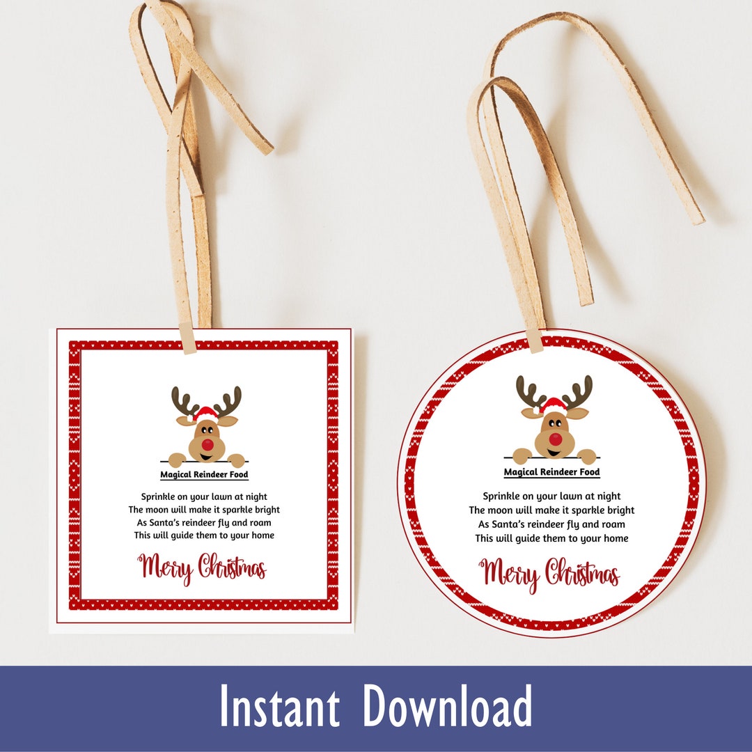 Magic Reindeer Food Treat Bag Printable Christmas Classroom - Etsy