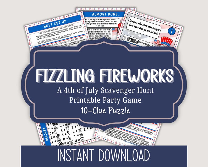 4th of July Indoor Scavenger Hunt for Kids I Fun Patriotic Game With ...