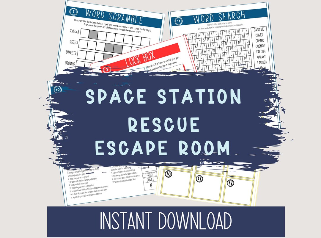 Escape Room I Space Station Rescue Printable Adventure Game for Kids I ...