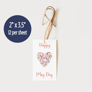 Printable May Day Basket Label | Cute Spring Tag Design I May Day Tag I ...