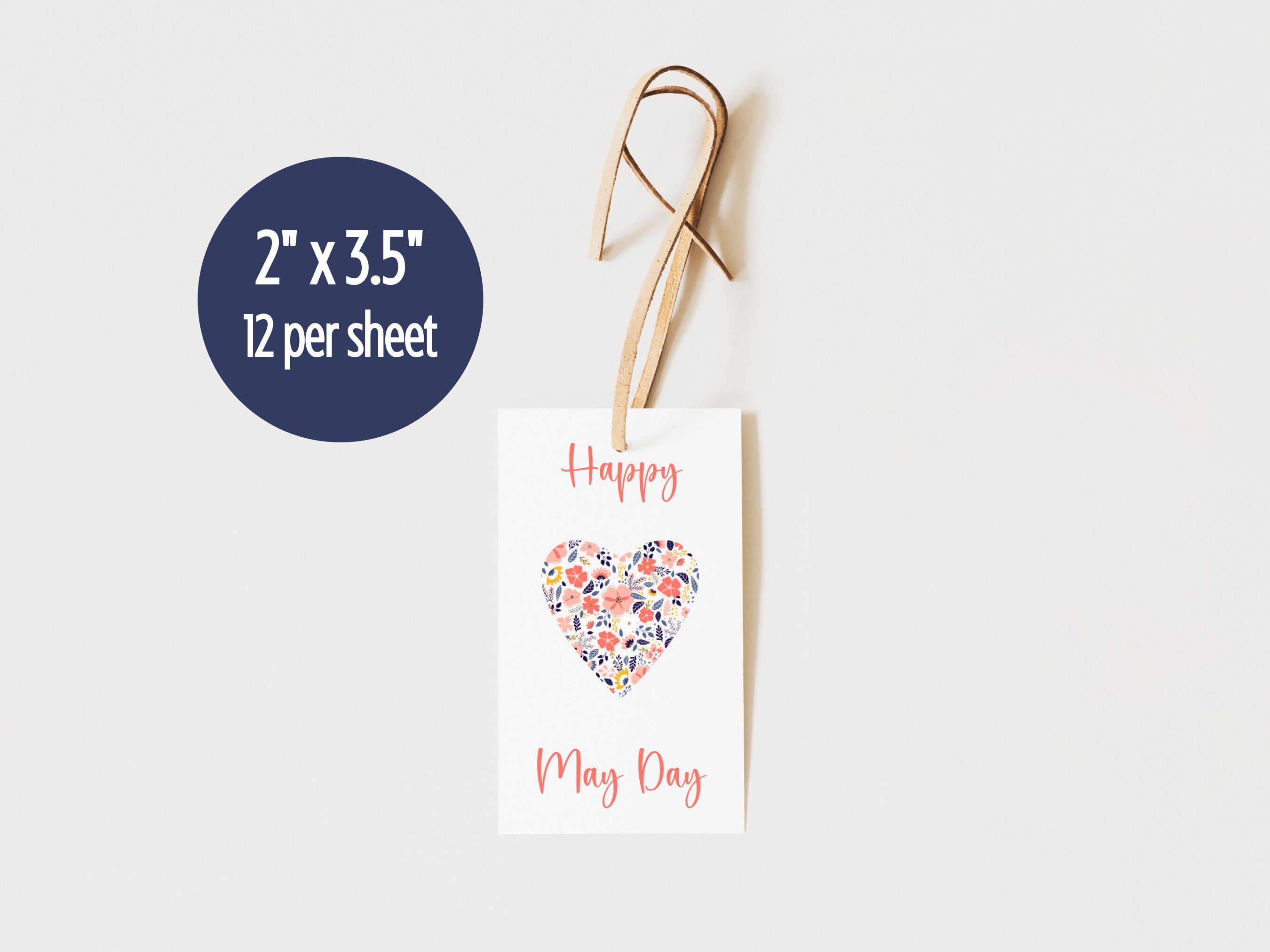 Printable May Day Basket Label | Cute Spring Tag Design I May Day Tag I ...