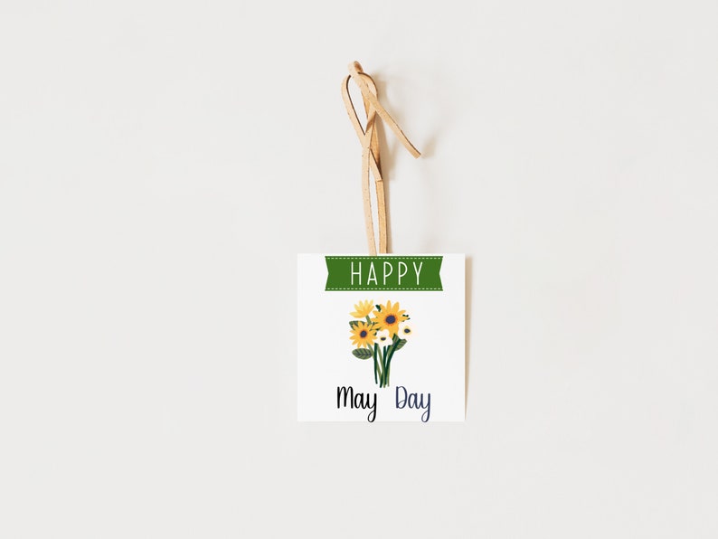 Simple May Day Gift Tag Printable I May Day Basket Hanging Tag I Print ...