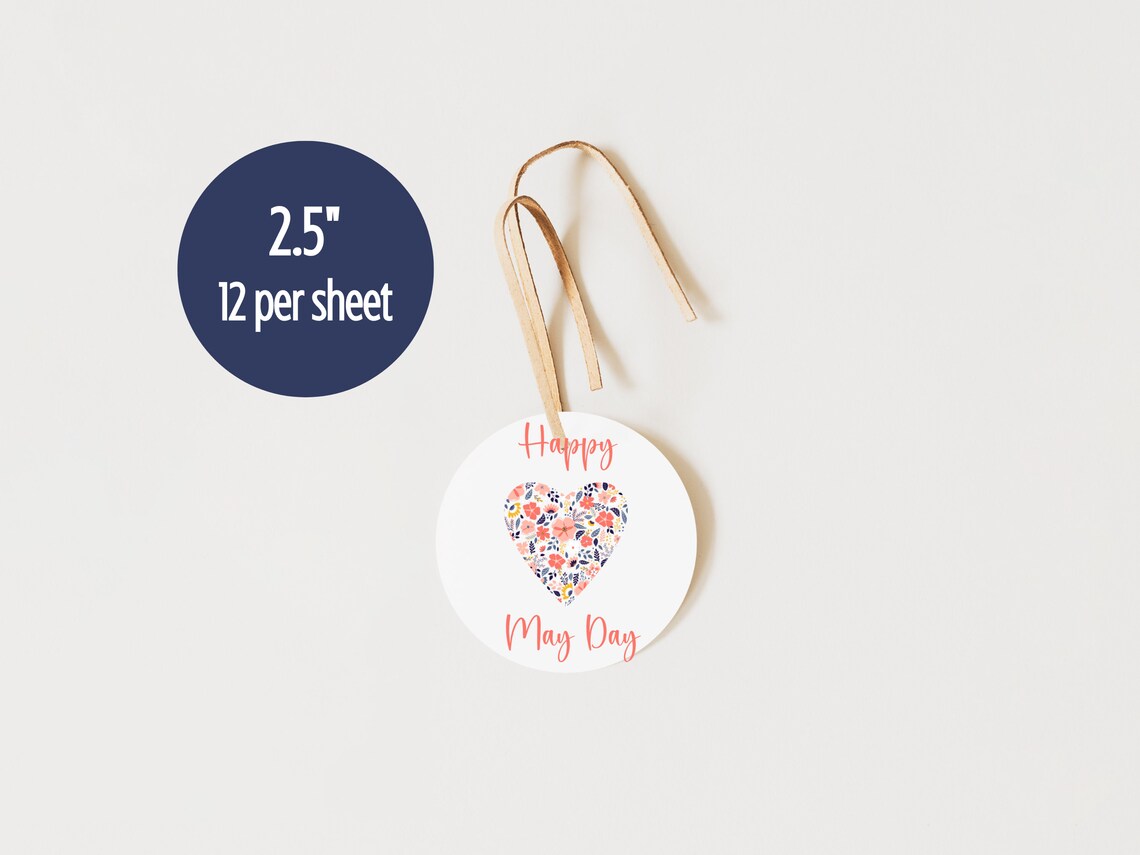 Printable May Day Basket Label | Cute Spring Tag Design I May Day Tag I ...