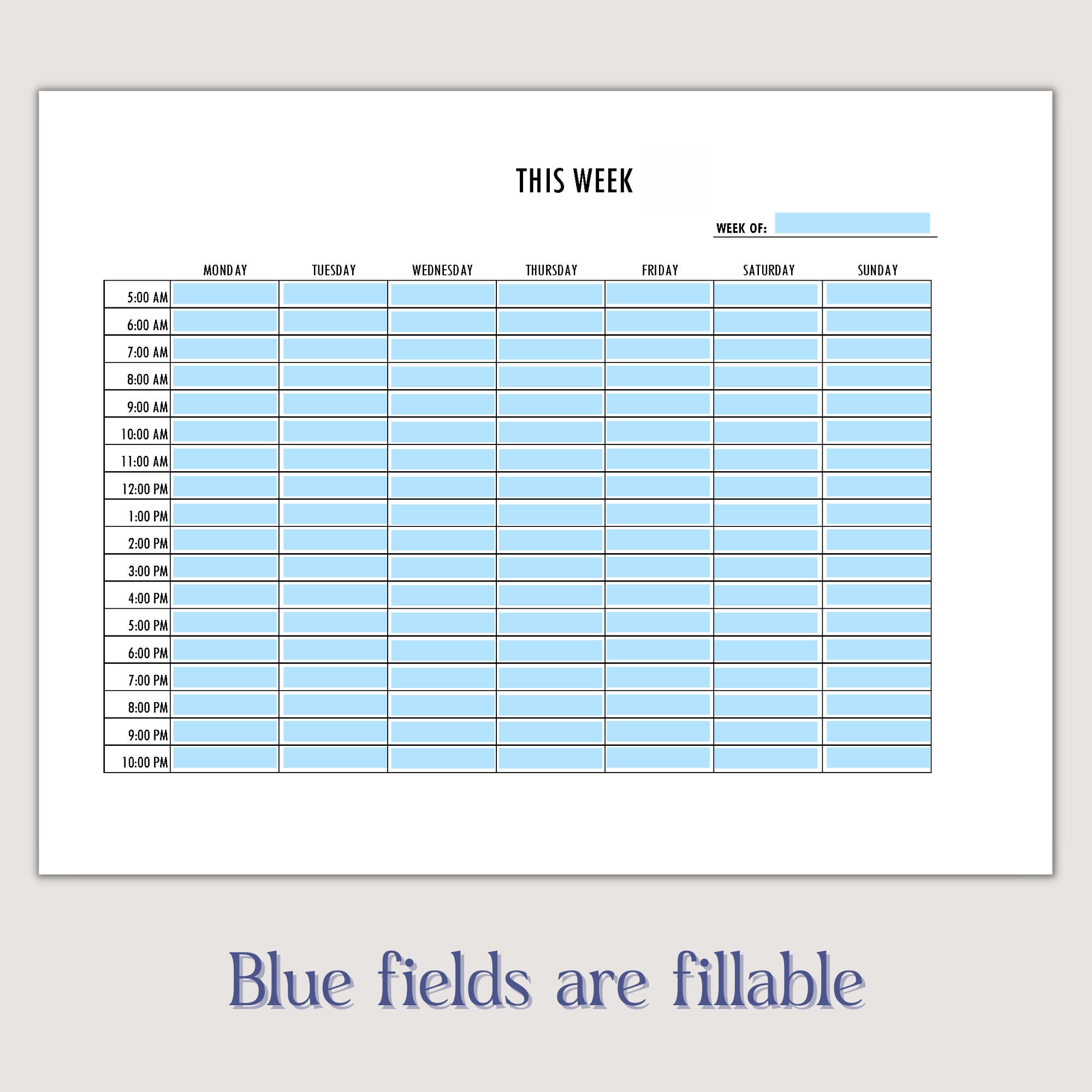 Efficient Planning Made Easy: Printable Minimalist Weekly Schedule - Etsy