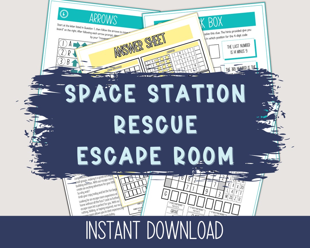 Escape Room I Space Station Rescue Printable Adventure Game for Kids I ...