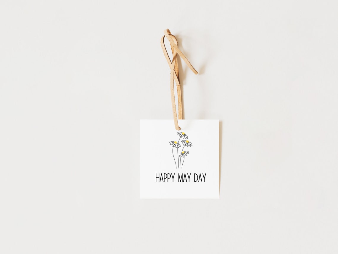 Simple May Day Gift Tag Printable I May Day Basket Hanging Tag I Print ...
