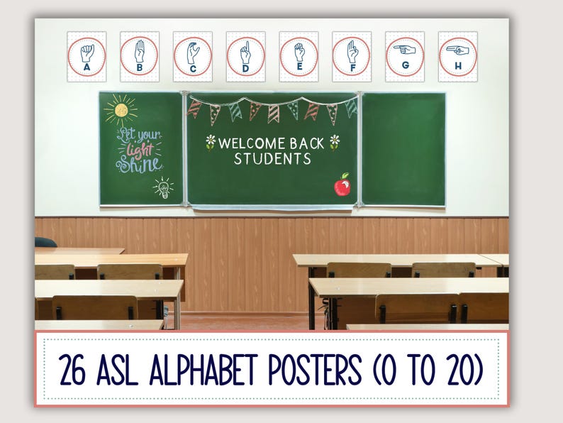 Boho Classroom Decor Bundle: Alphabet, Number, and ASL Posters Set of 3 ...