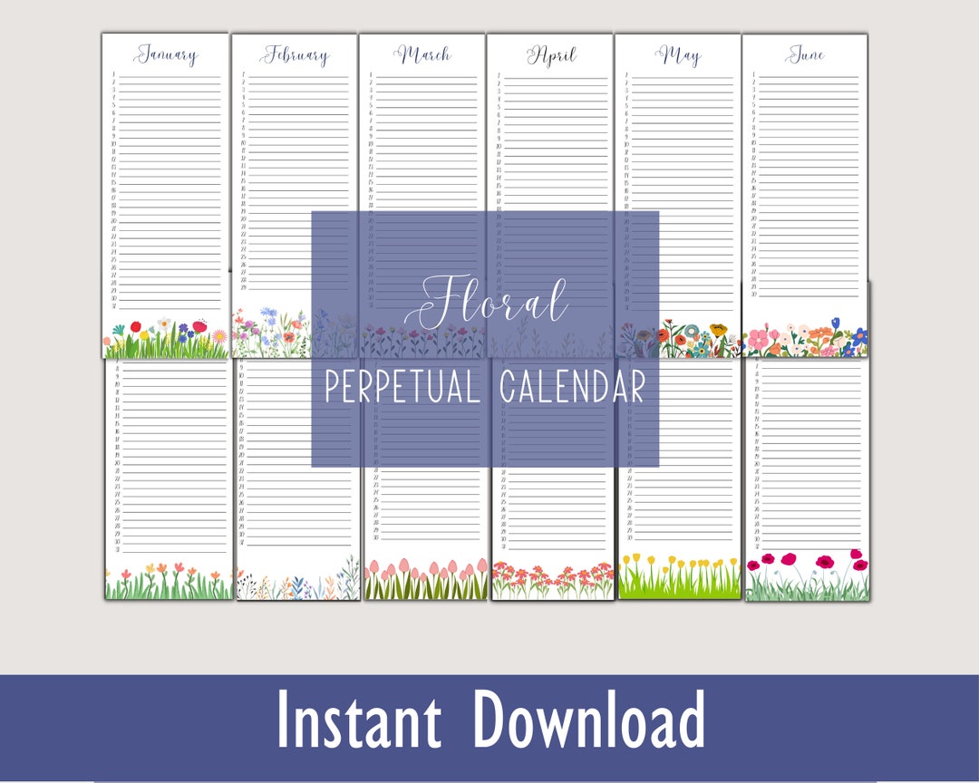 Organize and Celebrate With a Printable Flower Garden Perpetual ...