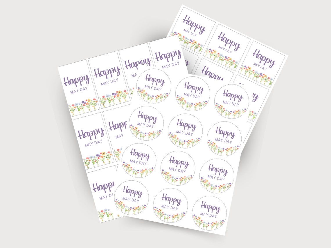 Printable May Day Basket Label | Cute Spring Tag Design I May Day Tag ...