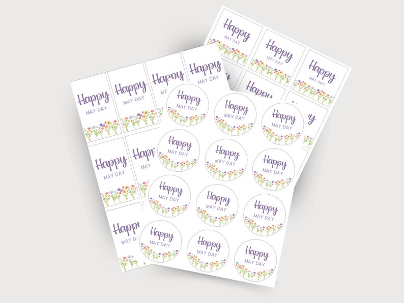 Printable May Day Basket Label | Cute Spring Tag Design I May Day Tag ...