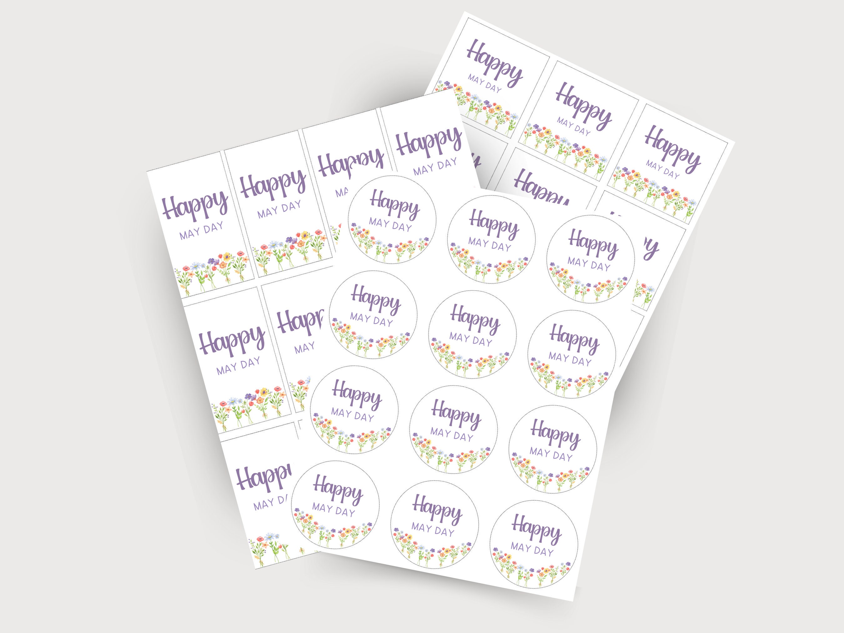 Printable May Day Basket Label | Cute Spring Tag Design I May Day Tag ...