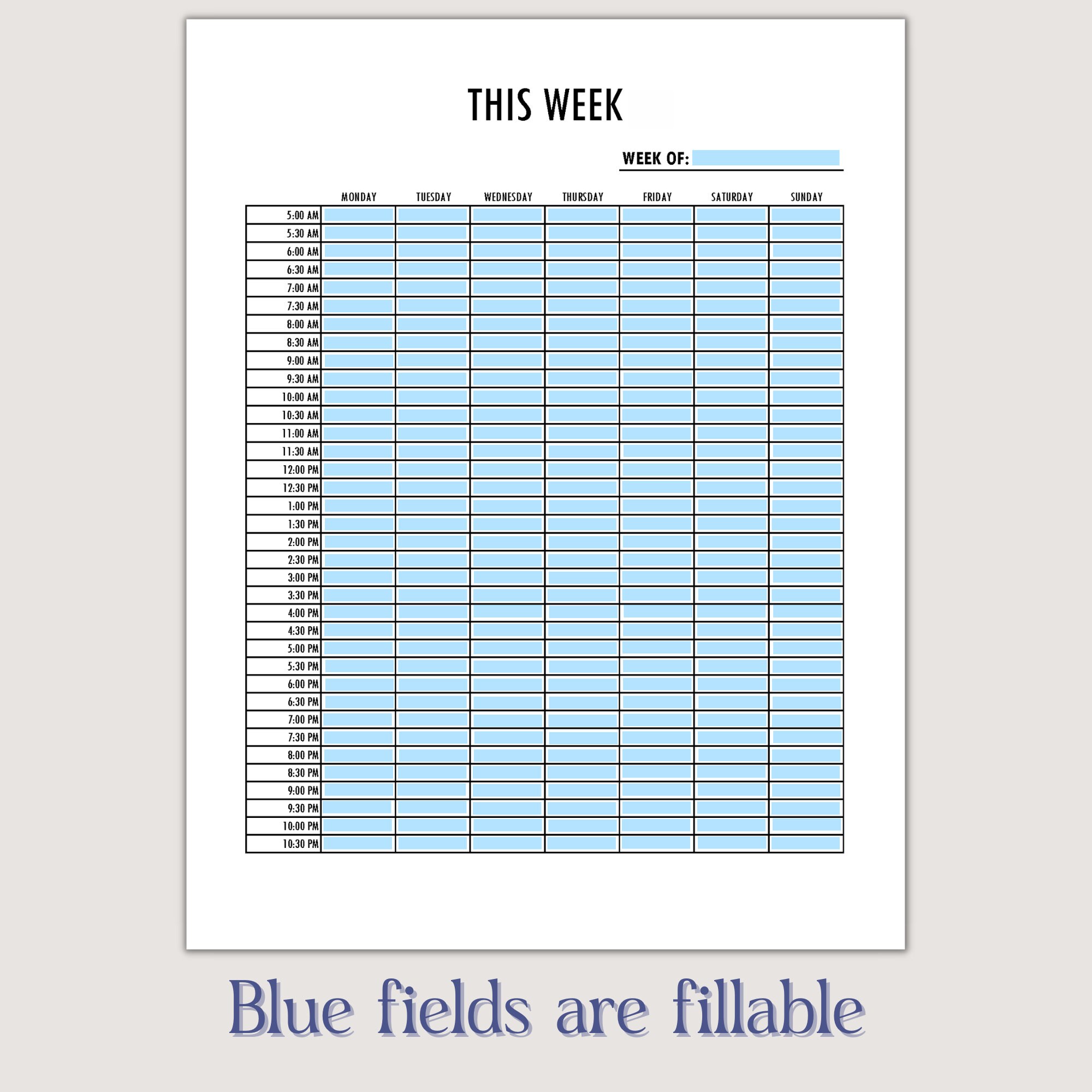 Efficient Planning Made Easy: Printable Minimalist Weekly Schedule With ...