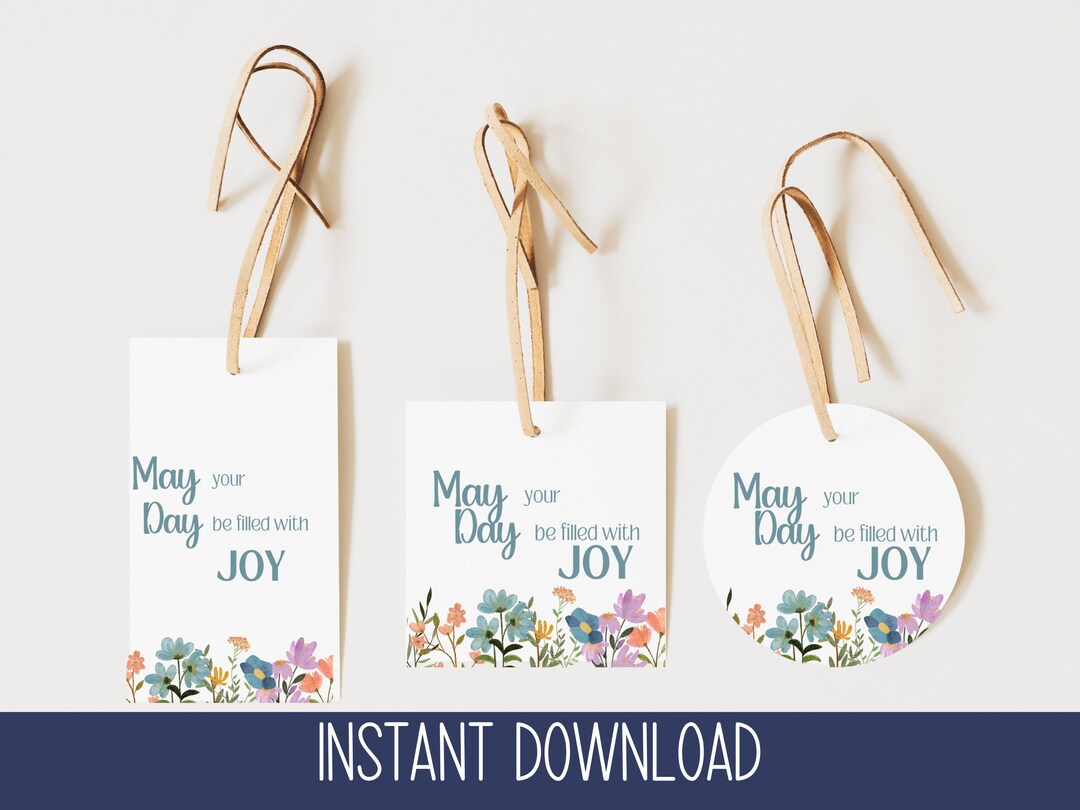 Printable May Day Basket Label | Cute Spring Tag Design I May Day Tag I ...