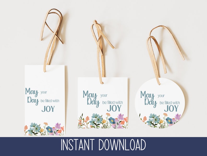 Printable May Day Basket Label Cute Spring Tag Design I May Day Tag I ...