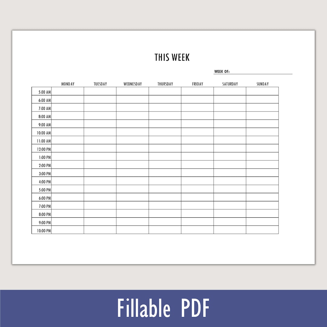 Efficient Planning Made Easy: Printable Minimalist Weekly Schedule - Etsy