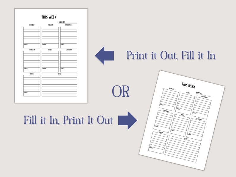 Efficient Planning Made Easy: Printable Minimalist Weekly - Etsy