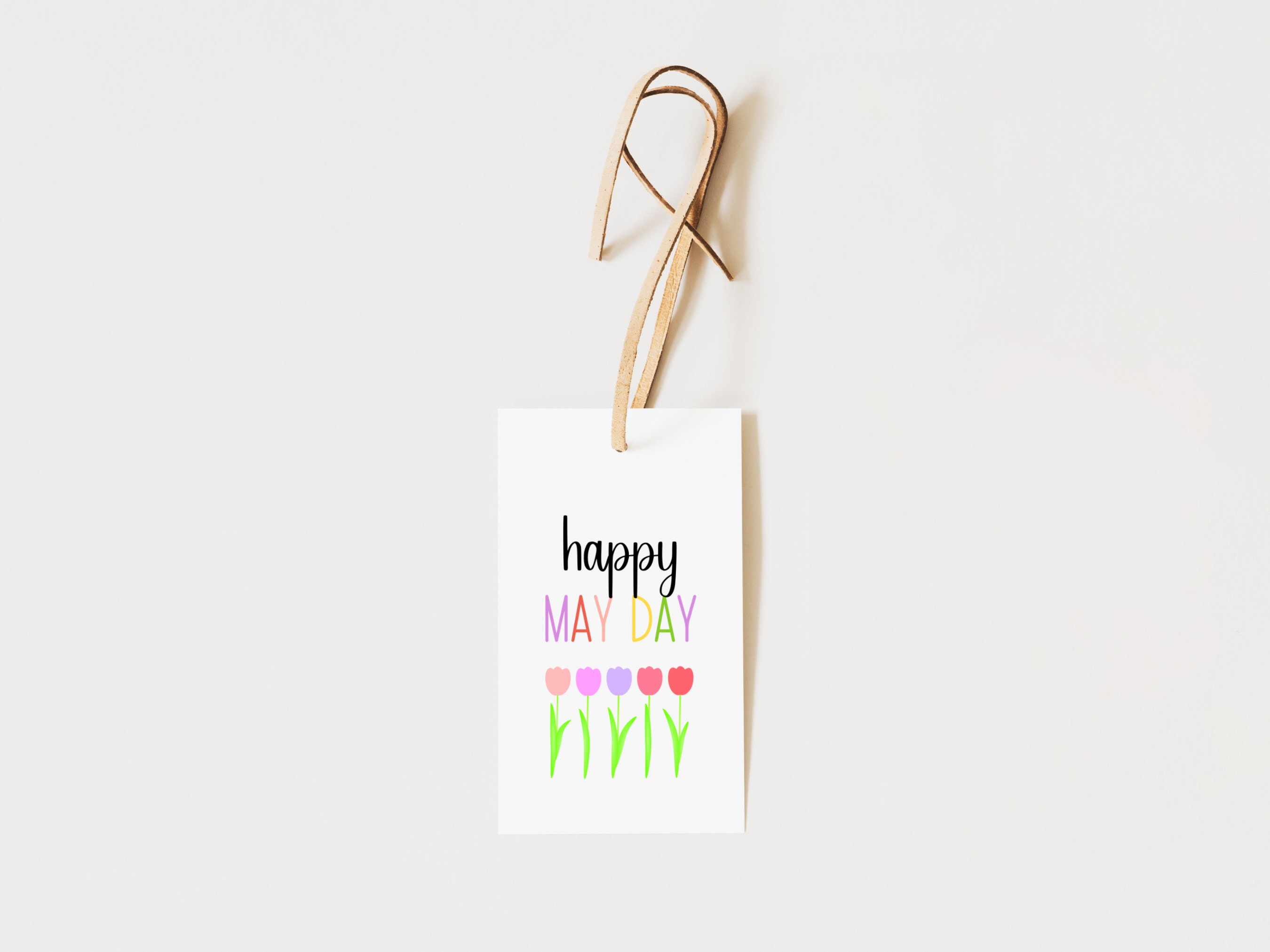 Printable May Day Basket Label | Cute Spring Tag Design I May Day Tag I ...