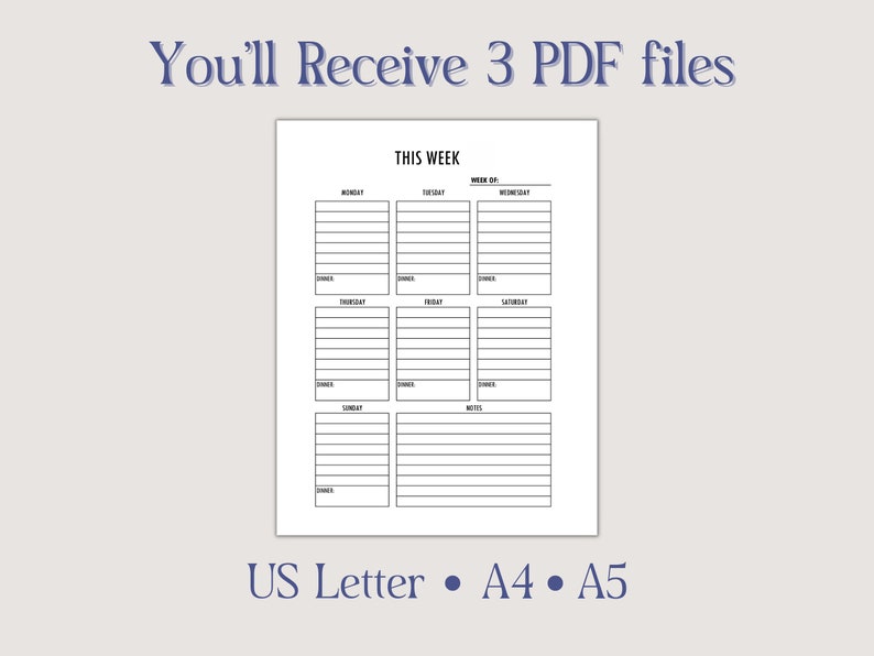 Efficient Planning Made Easy: Printable Minimalist Weekly - Etsy