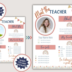 Editable Meet the Teacher Template, Canva Template, Back to School ...