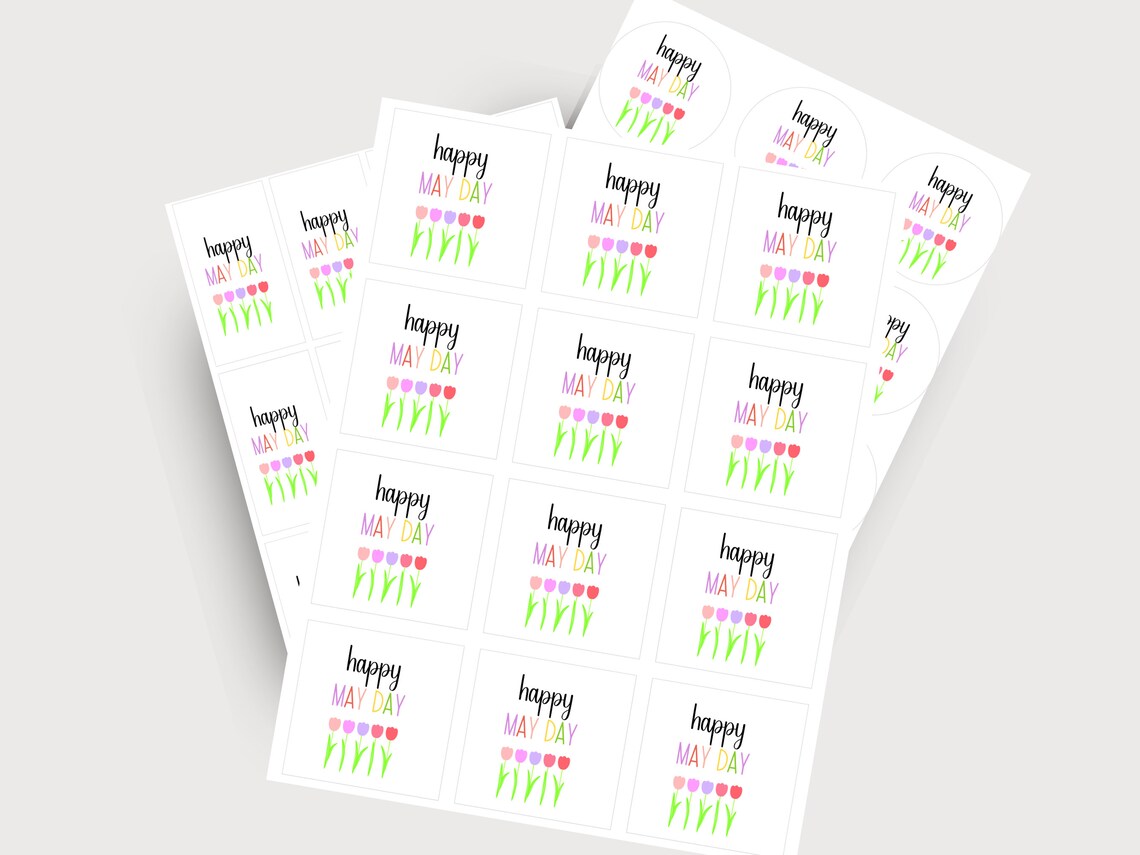 Printable May Day Basket Label | Cute Spring Tag Design I May Day Tag I ...