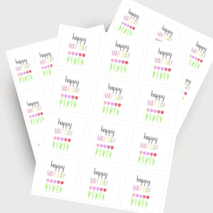 Printable May Day Basket Label | Cute Spring Tag Design I May Day Tag I ...