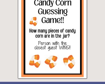 Candy Corn Guessing Game Printable Halloween Party Game Classroom Game ...