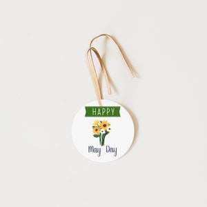 Simple May Day Gift Tag Printable I May Day Basket Hanging Tag I Print ...