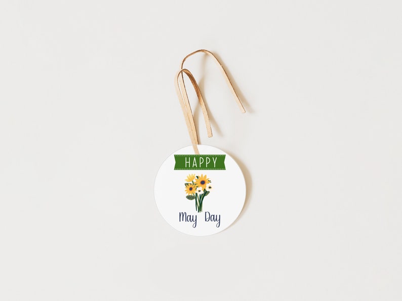Simple May Day Gift Tag Printable I May Day Basket Hanging Tag I Print ...