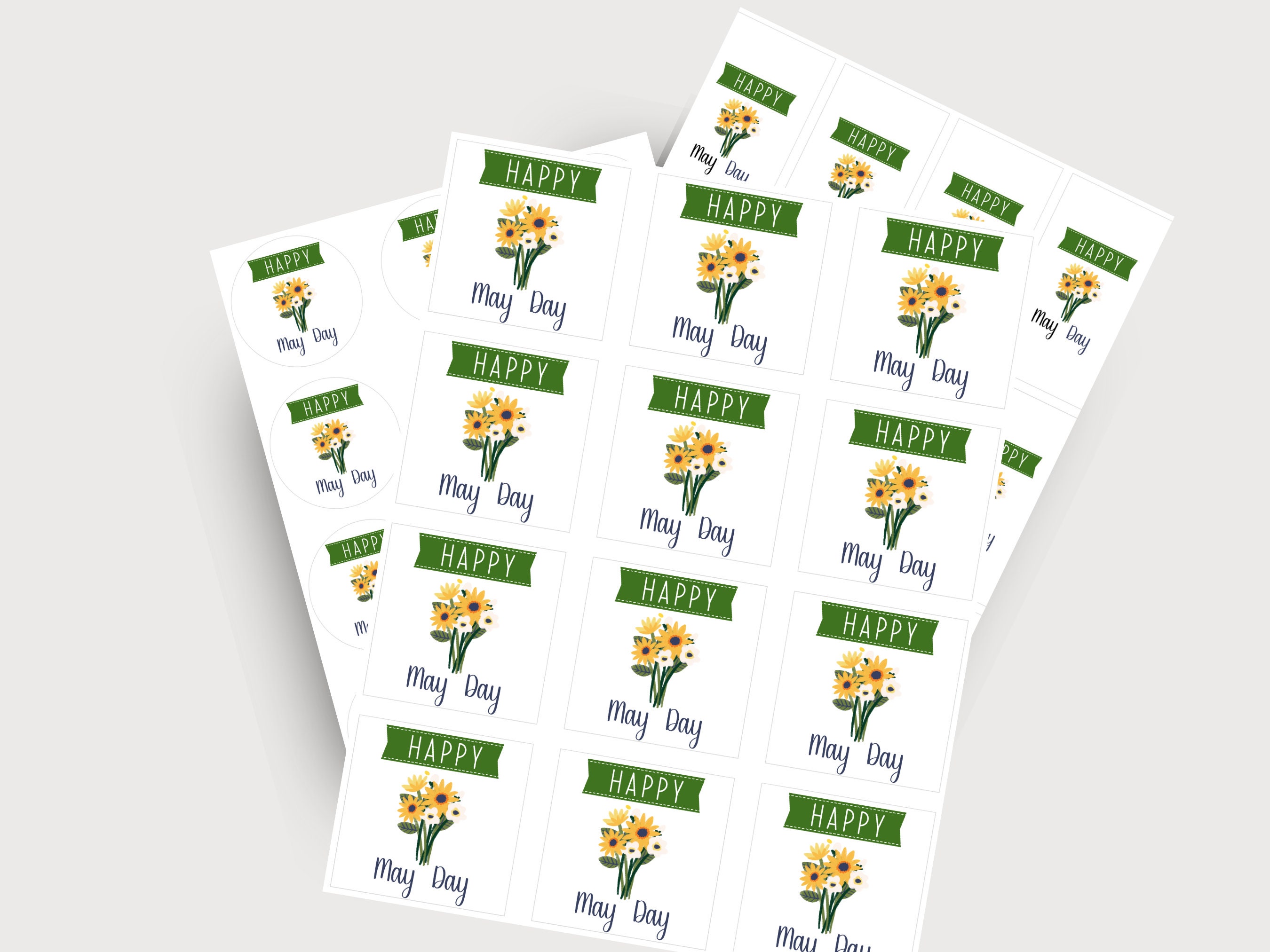 Simple May Day Gift Tag Printable I May Day Basket Hanging Tag I Print ...