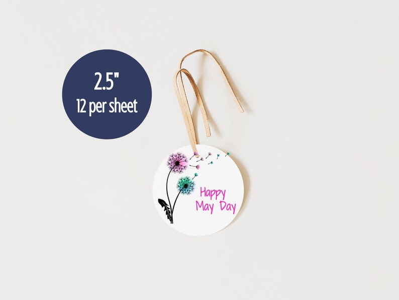 Printable May Day Basket Label | Cute Spring Tag Design I May Day Tag ...