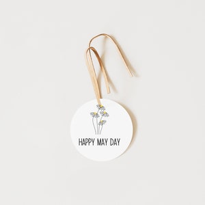 Simple May Day Gift Tag Printable I May Day Basket Hanging Tag I Print ...