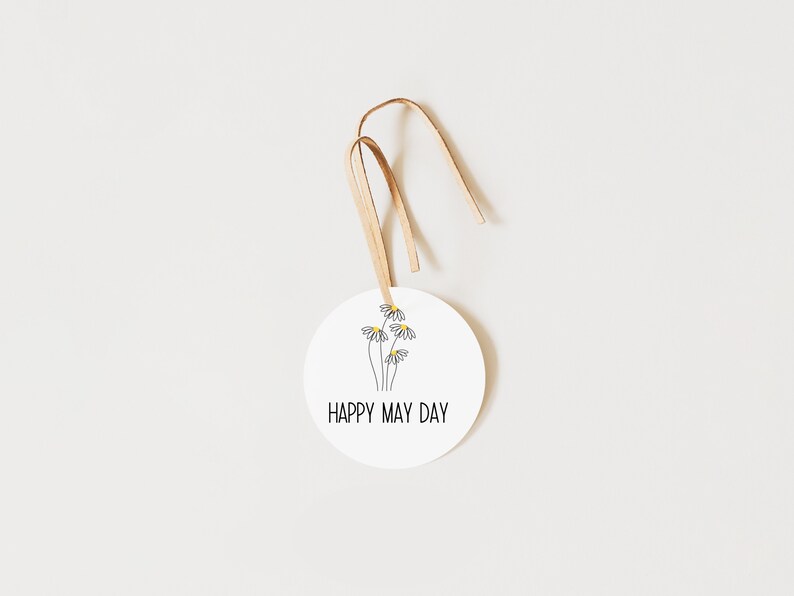 Simple May Day Gift Tag Printable I May Day Basket Hanging Tag I Print ...