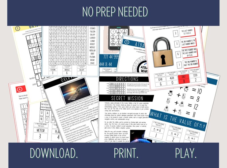 Escape Room I Space Station Rescue Printable Adventure Game for Kids I ...