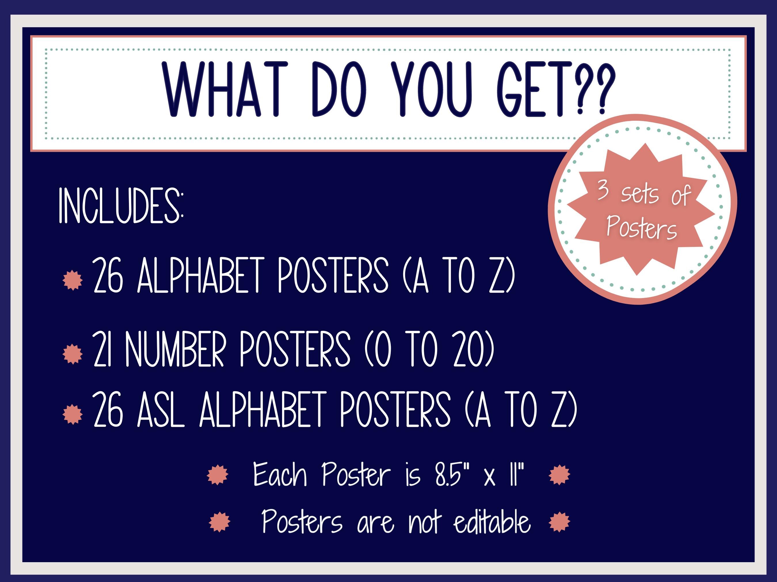 Boho Classroom Decor Bundle: Alphabet, Number, and ASL Posters - Set of ...
