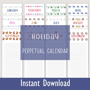 Stay Organized Year-round With a Printable Holiday-themed Perpetual ...
