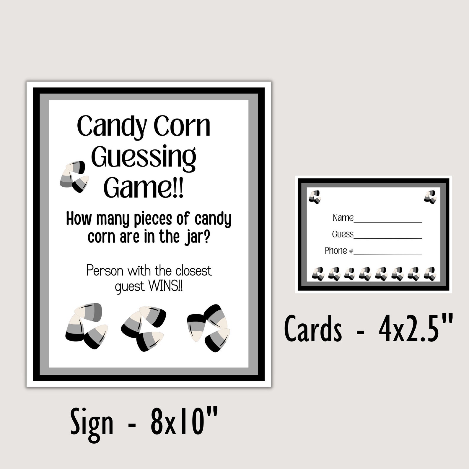 Printable Halloween Candy Corn Guessing Game, Class Activity, Guess How ...