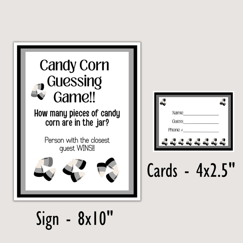 Printable Halloween Candy Corn Guessing Game, Class Activity, Guess How ...