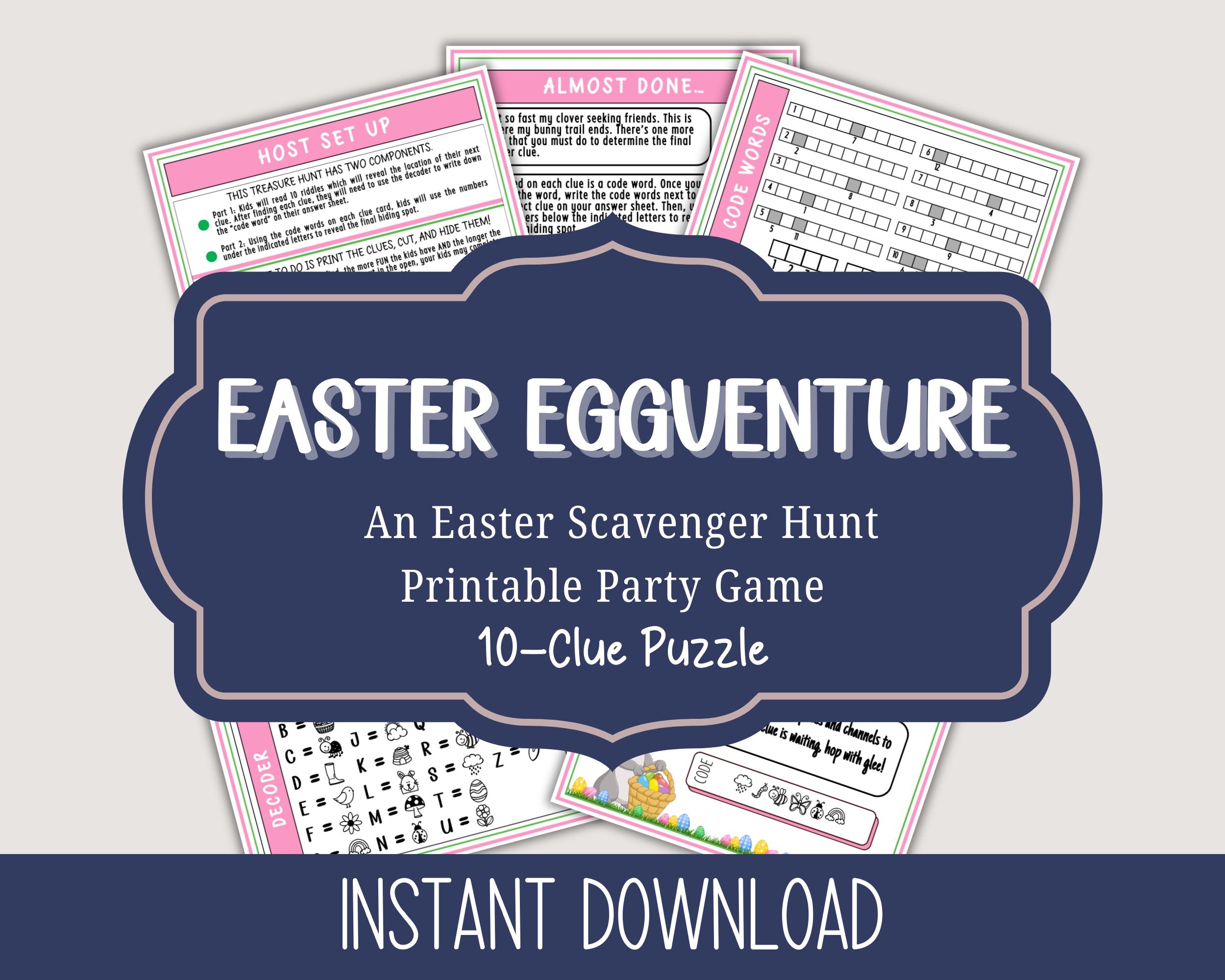 Easter Indoor Scavenger Hunt | 10 Clue Treasure Hunt for Kids | Easter ...