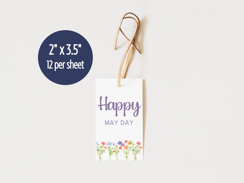 Printable May Day Basket Label | Cute Spring Tag Design I May Day Tag ...