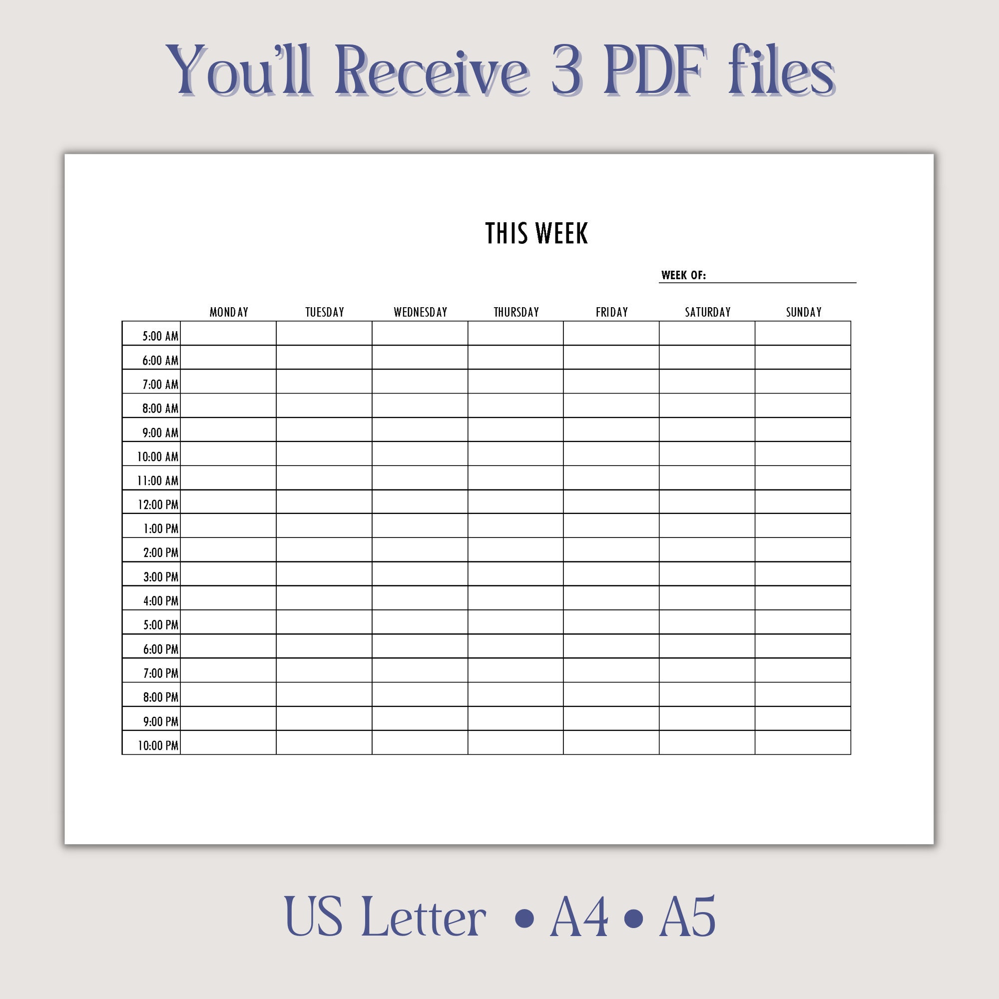 Efficient Planning Made Easy: Printable Minimalist Weekly Schedule - Etsy