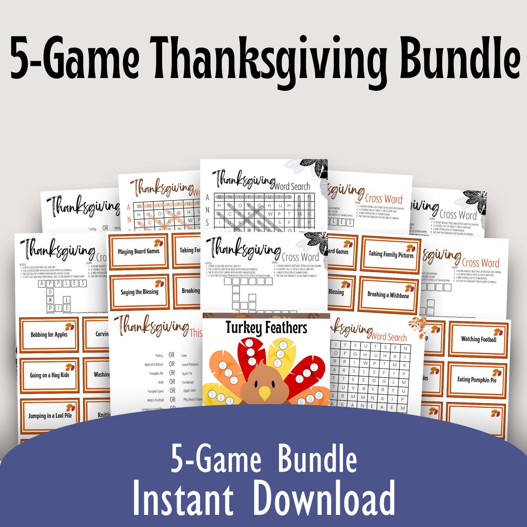 Thanksgiving Game Printable I Classroom Party I Family Gatherings I ...