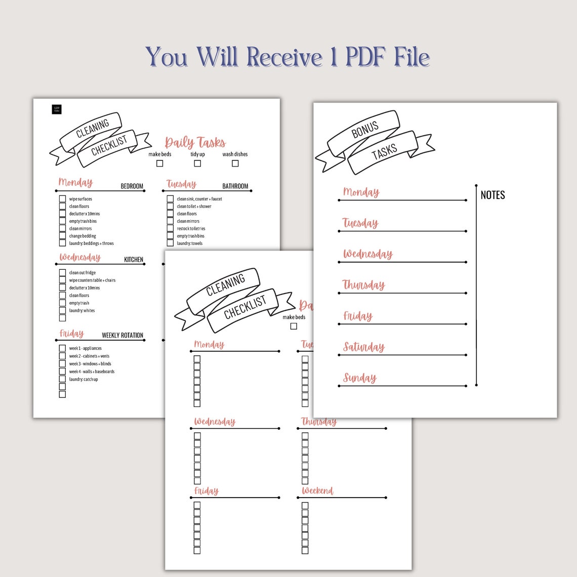 Get Your Cleaning Routine in Order With Our Printable and Fillable ...